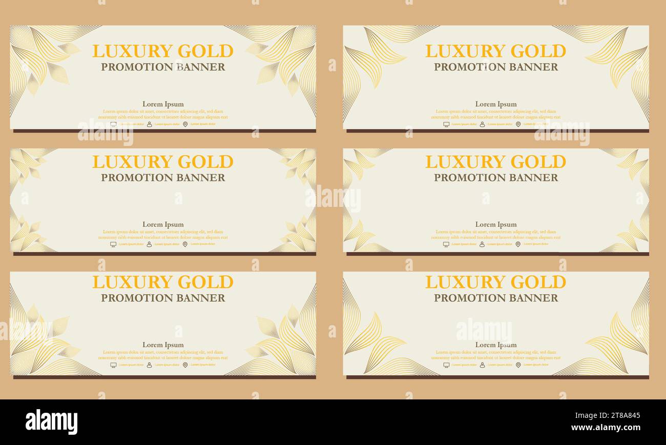luxury gold horizontal banner template. Suitable for web banner, banner ...