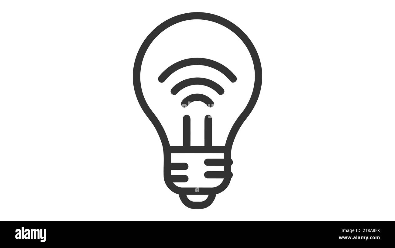 Smart bulb vector icon isolated on white background. Smart lightbulb ...