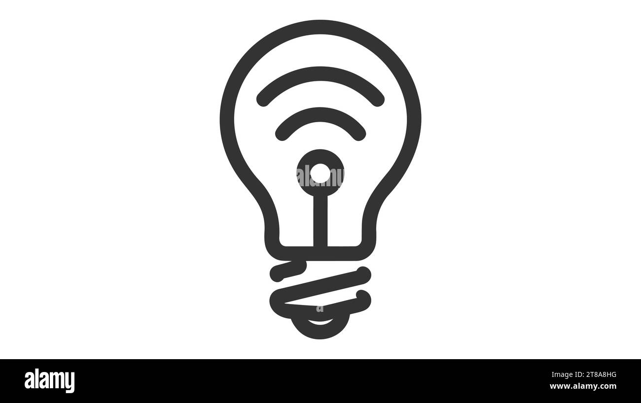 Smart bulb vector icon isolated on white background. Smart lightbulb ...
