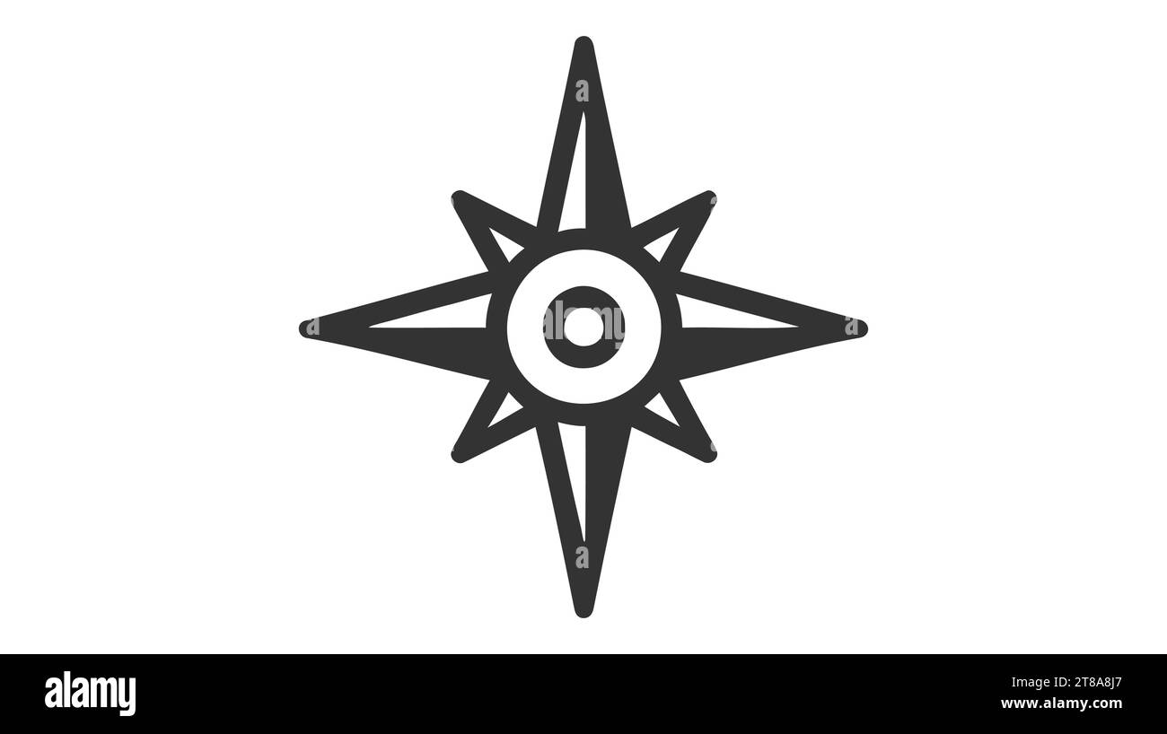 Line Compass icon isolated on white background. Outline symbol for ...