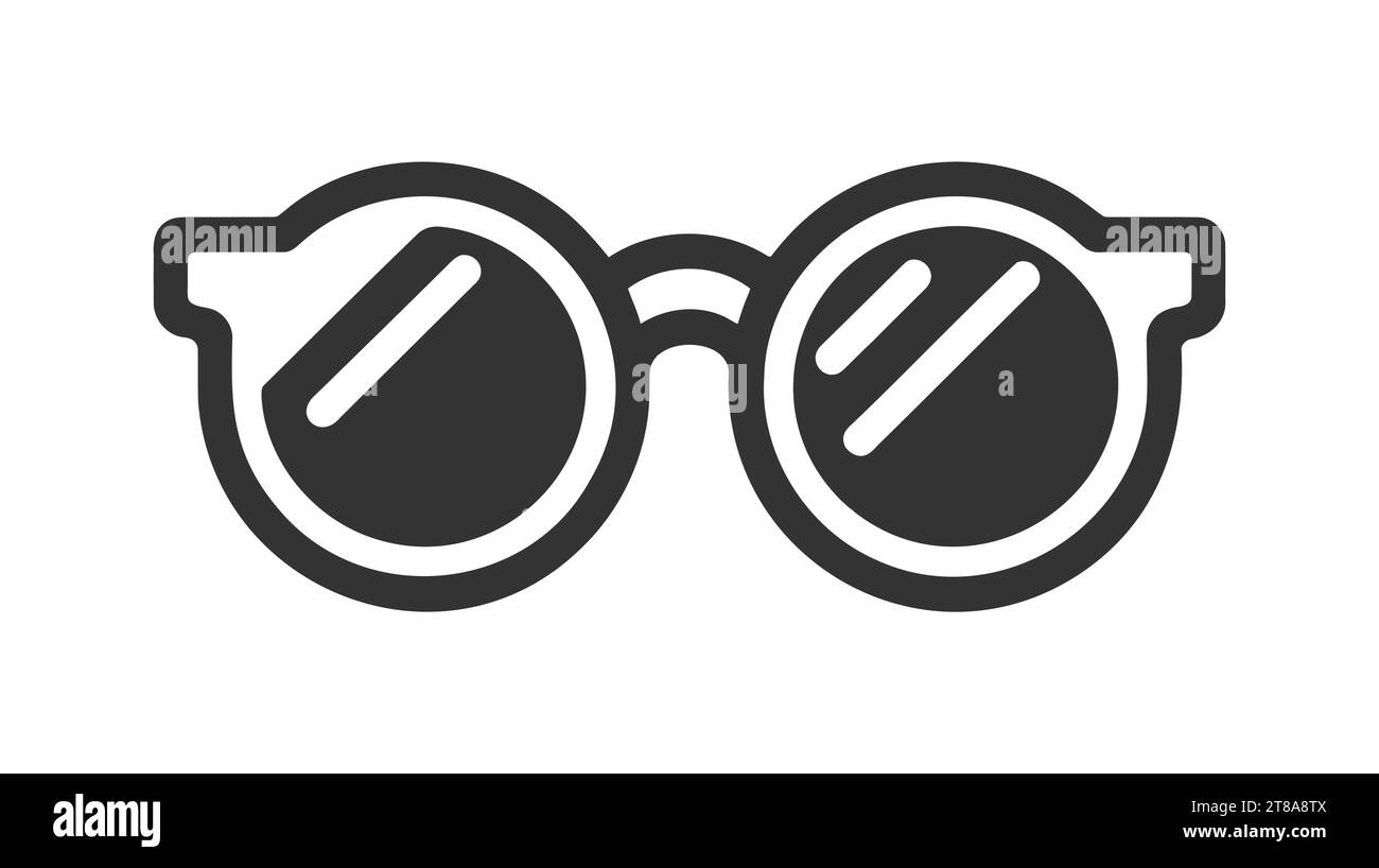 Eye glasses editable stroke outline icon isolated on white background ...