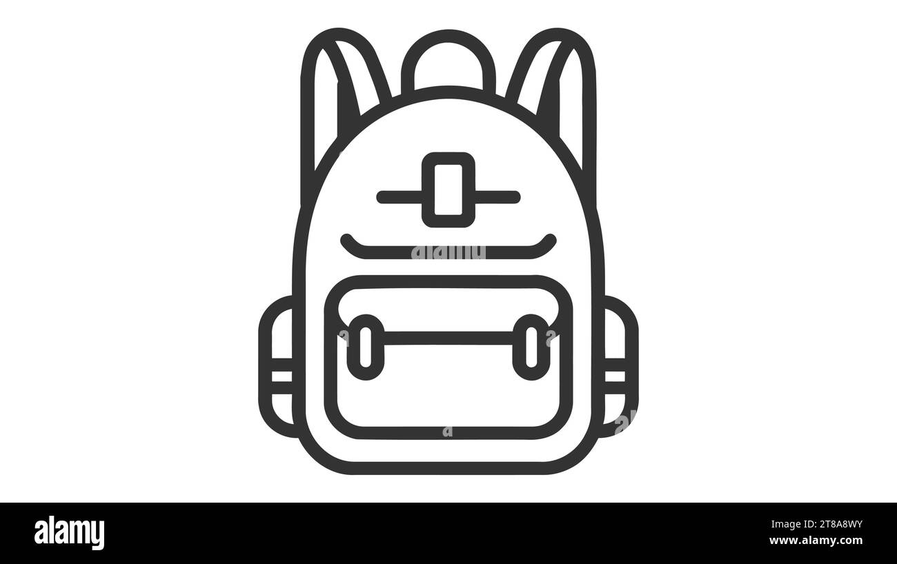 Backpack icon. Line style. Vecto illustration on white background Stock ...