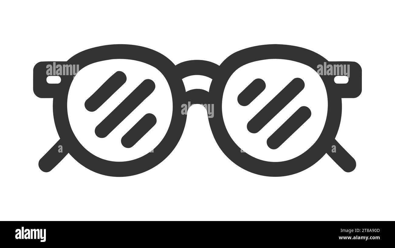 Eye glasses editable stroke outline icon isolated on white background ...