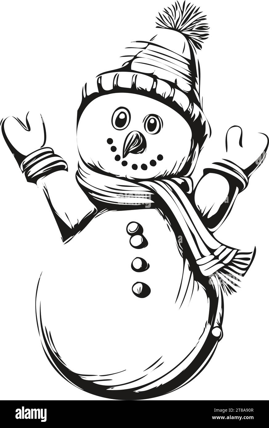 Snowman sketch Stock Vector Images - Alamy