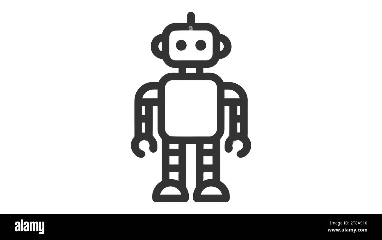 Bot line icon. Vector symbol in trendy flat style on white background ...