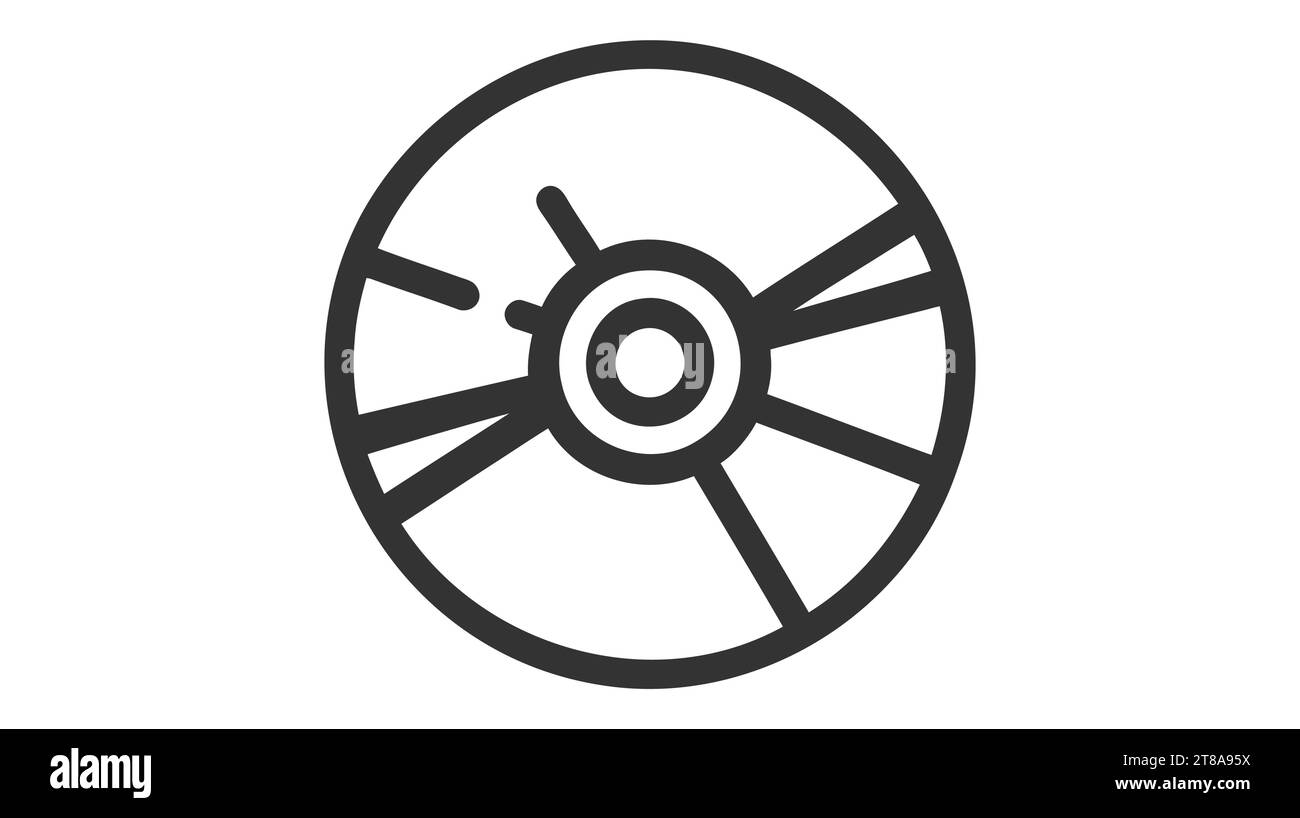 Compact Disk, Blu-ray, CD or DVD. Flat Vector Icon illustration. Simple black symbol on white ...
