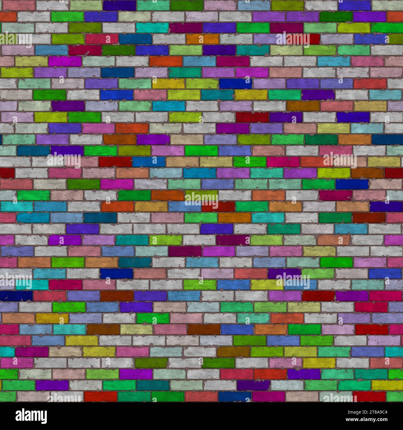 Brick drawing. Colorful brick wall seamless background- texture pattern ...