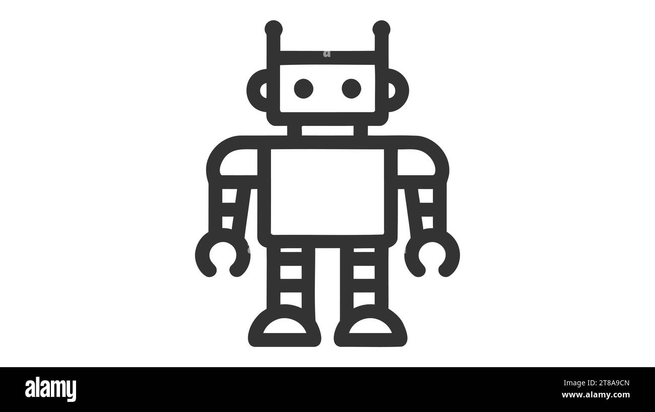 Bot line icon. Vector symbol in trendy flat style on white background ...