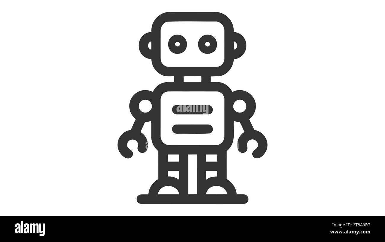 Bot line icon. Vector symbol in trendy flat style on white background ...