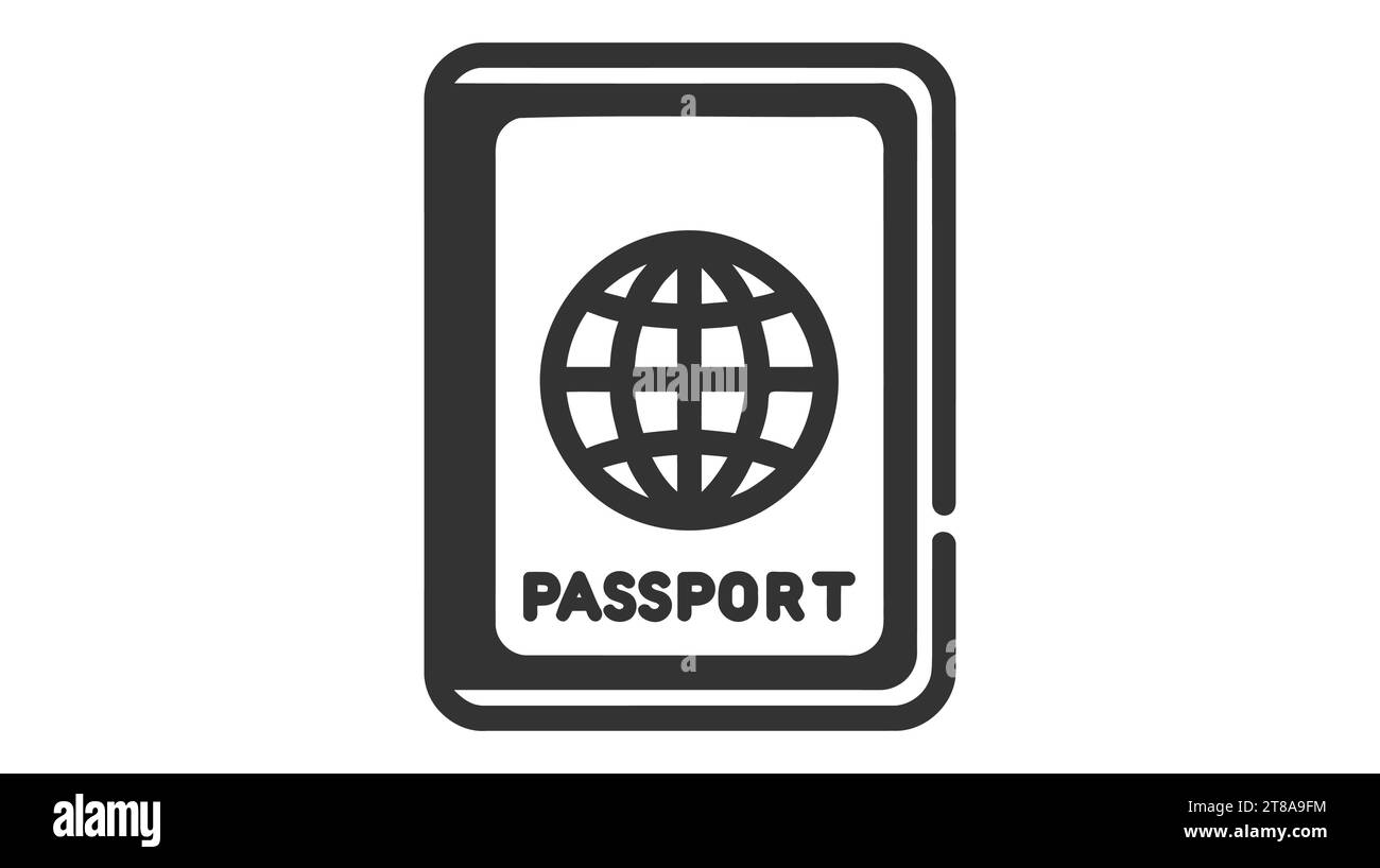 Vector icon of passport on white background Stock Vector Image & Art ...