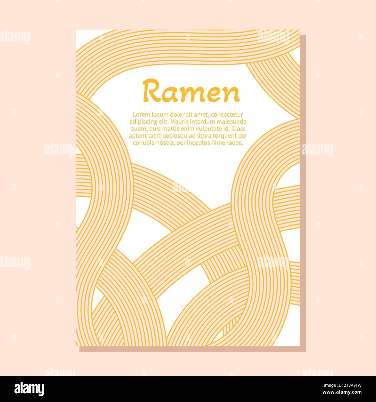 Noodle ramen Yellow texture poster template. Pasta wavy background ...