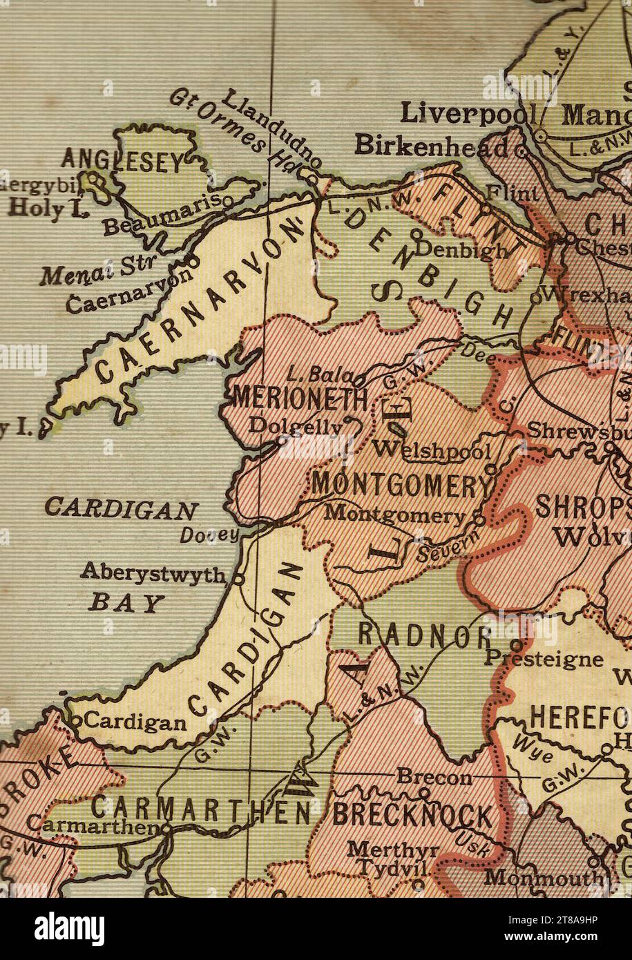 An antique political sepia coloured map of England and Wales showing ...