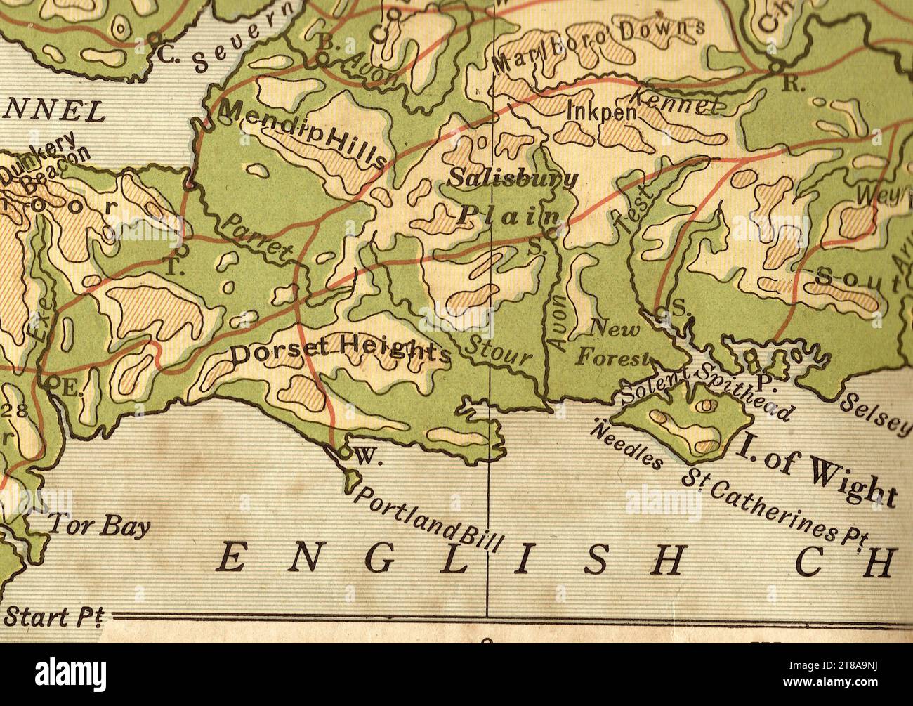 An antique geographical sepia coloured map of England and Wales showing ...