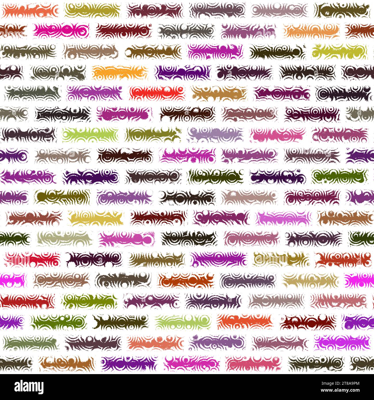 Brick drawing. Colorful brick wall seamless background- texture pattern ...