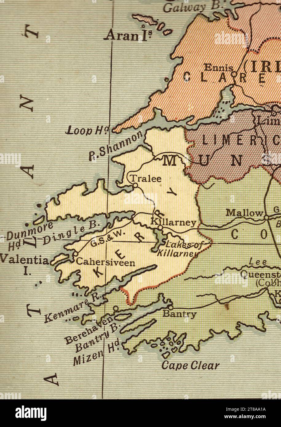 An antique political sepia coloured map showing the west coast of ...