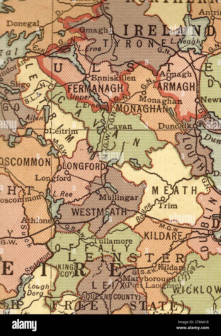 Irish sea border map hi-res stock photography and images - Alamy