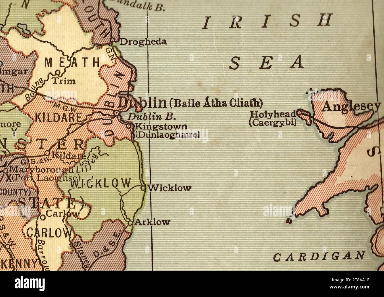An antique political sepia coloured map of Dublin, the east coast of ...