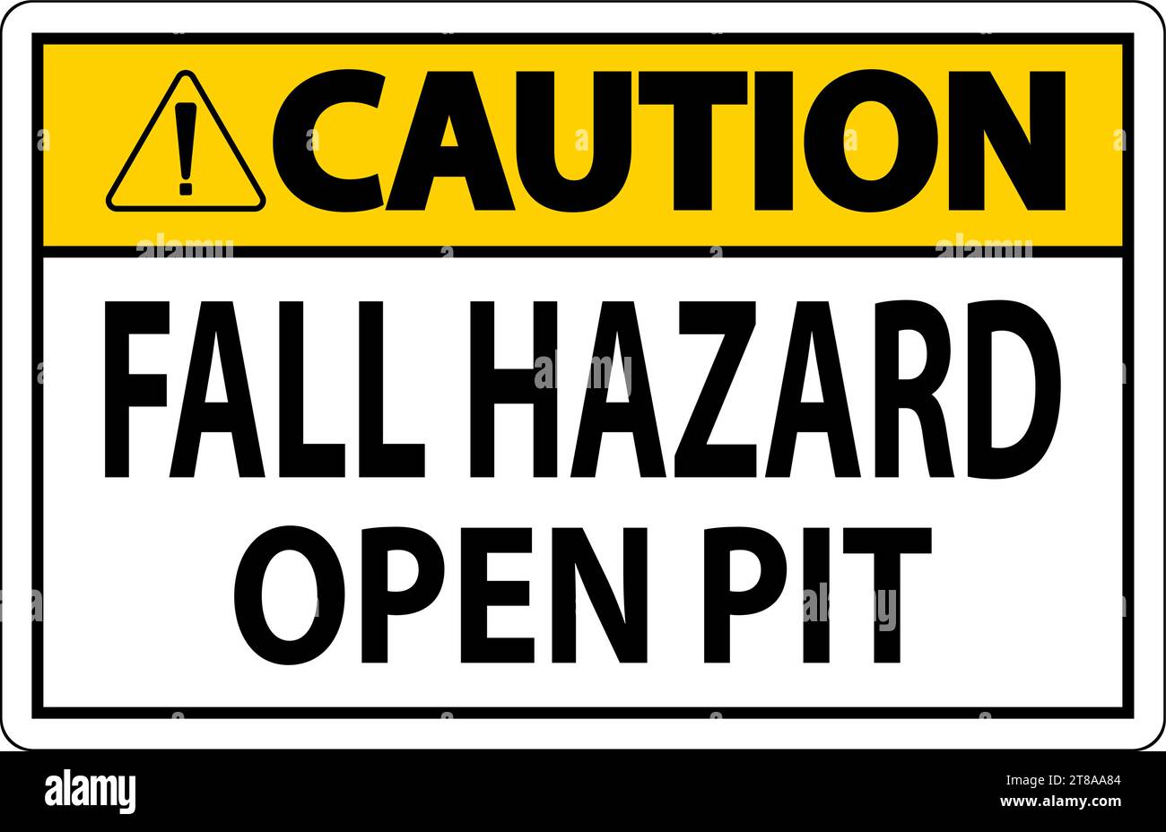 Caution Sign Fall Hazard - Open Pit Stock Vector Image & Art - Alamy
