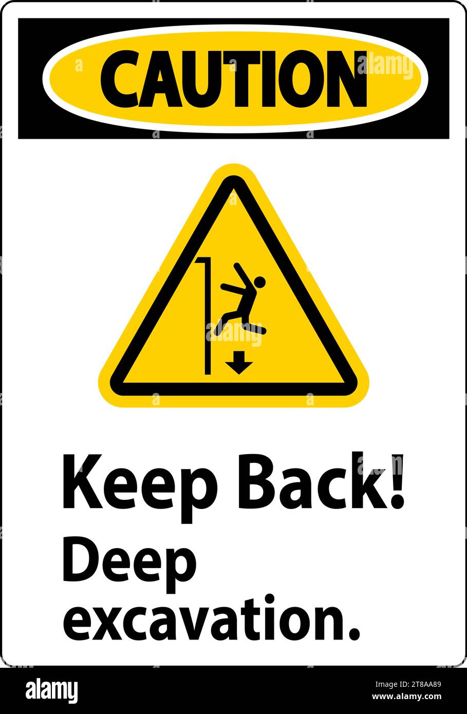 Caution Sign Keep Back Deep Excavation Stock Vector Image & Art - Alamy