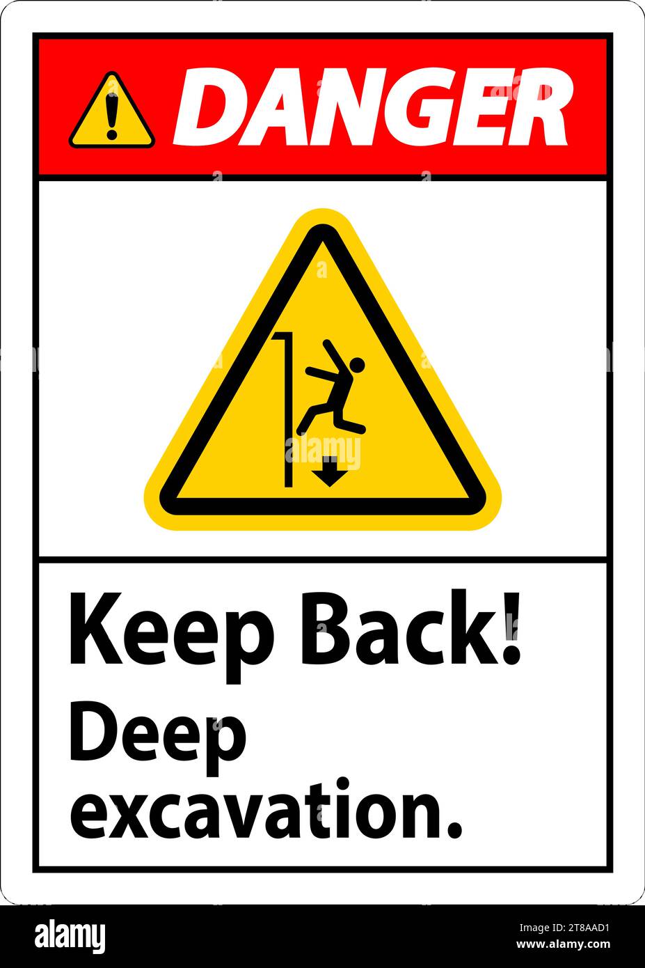 Danger Sign Keep Back Deep Excavation Stock Vector Image & Art - Alamy