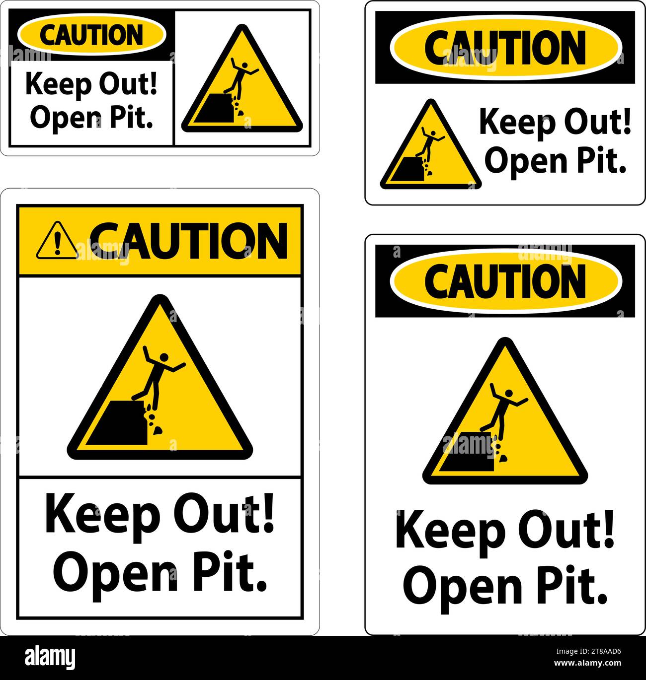 Caution Sign Keep Out Open Pit Stock Vector Image & Art - Alamy