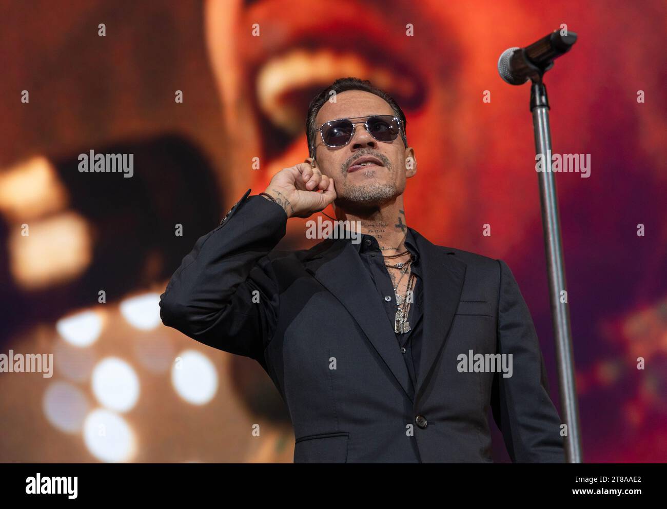 Miami, United States. 18th Nov, 2023. Marc Anthony performs on stage at ...