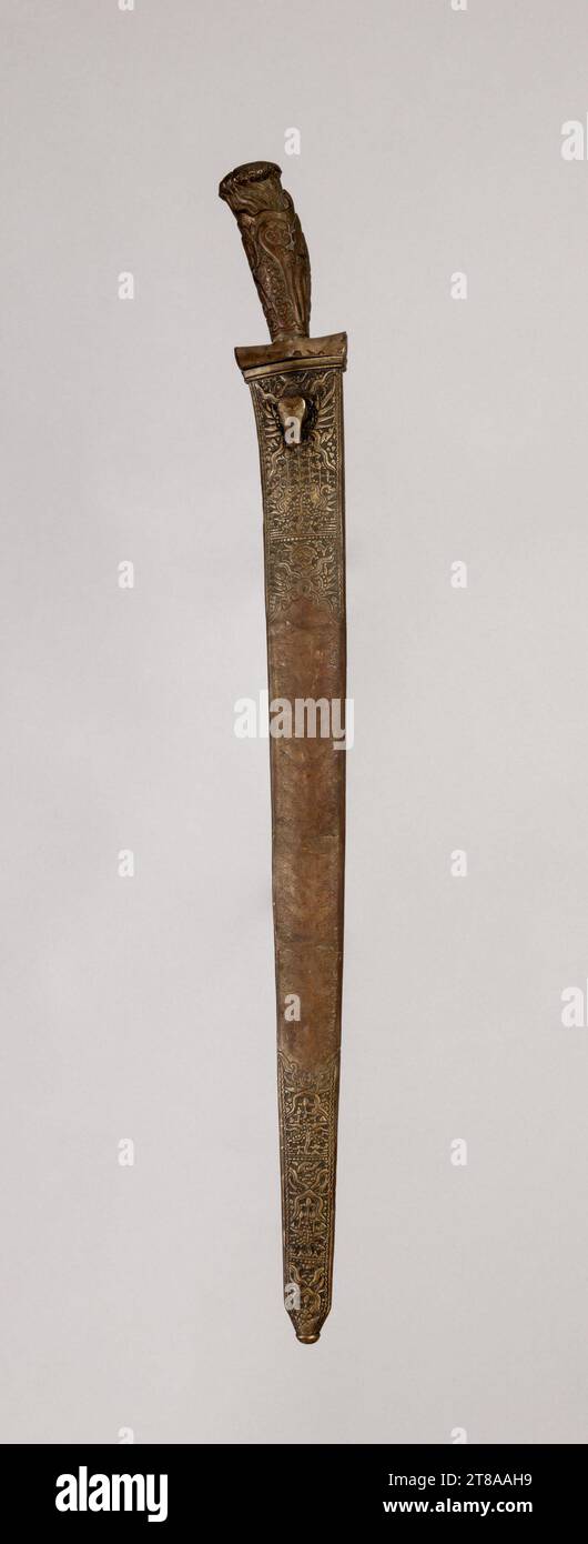 Sword and Scabbard, 1800s. Java. Iron and silver; overall: 58.2 cm (22 ...