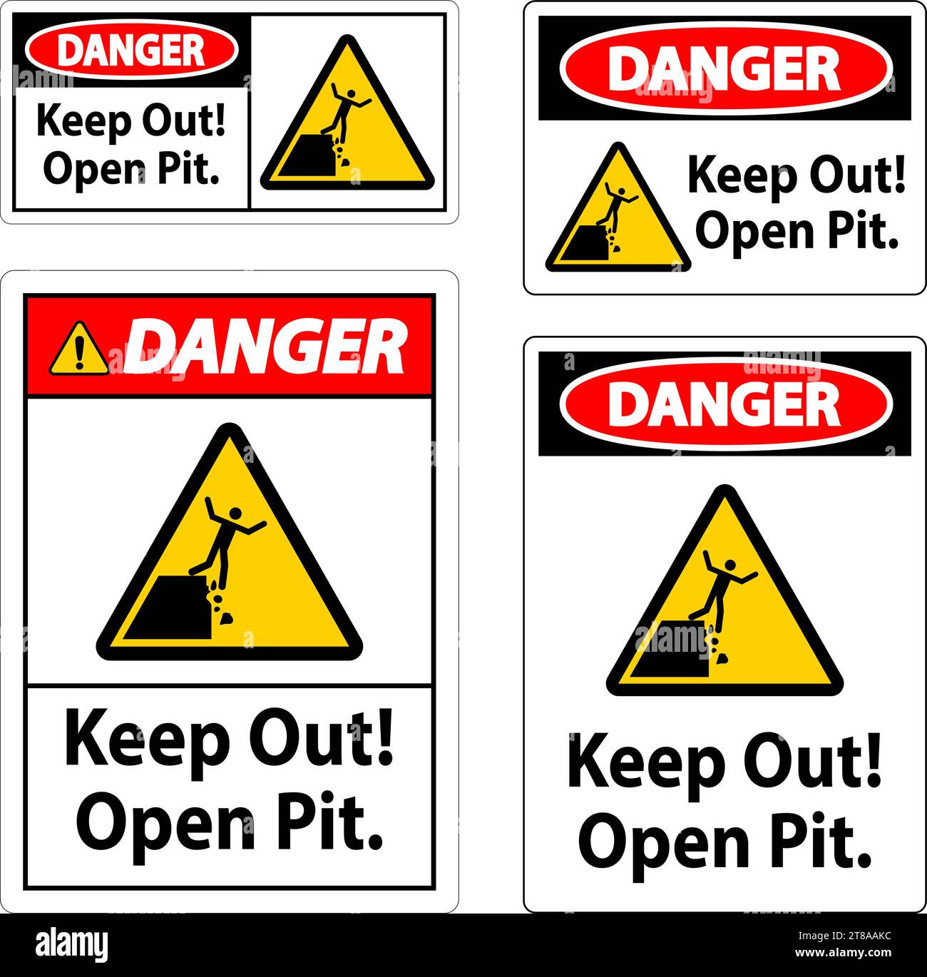 Danger Sign Keep Out Open Pit Stock Vector Image & Art - Alamy