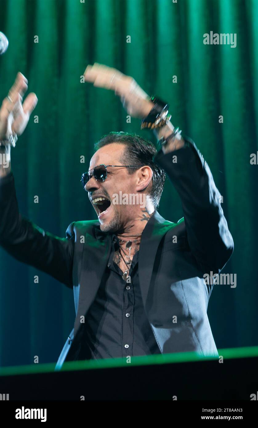 Miami, United States. 18th Nov, 2023. Marc Anthony performs on stage to ...