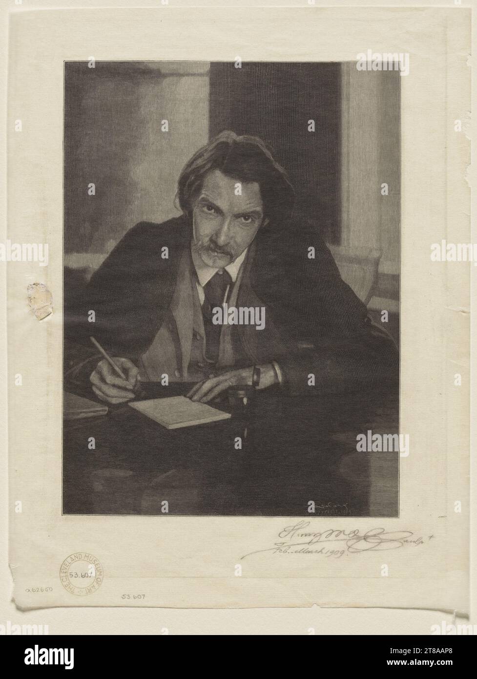 Robert Louis Stevenson, 1909. Henry Wolf (American, 1852–1916). Wood ...