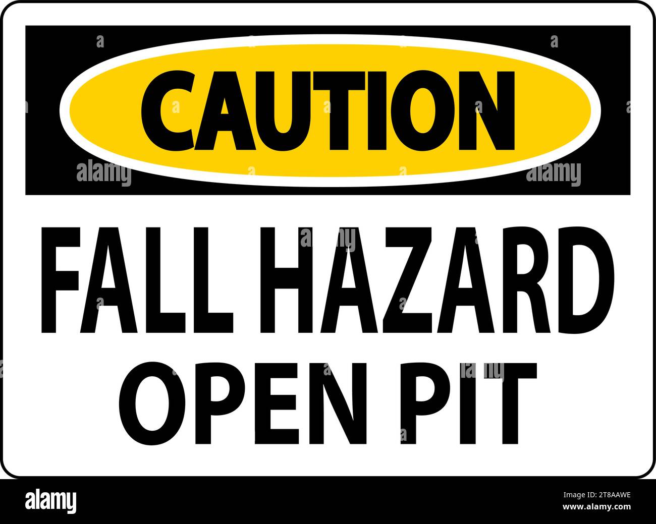 Caution Sign Fall Hazard - Open Pit Stock Vector Image & Art - Alamy