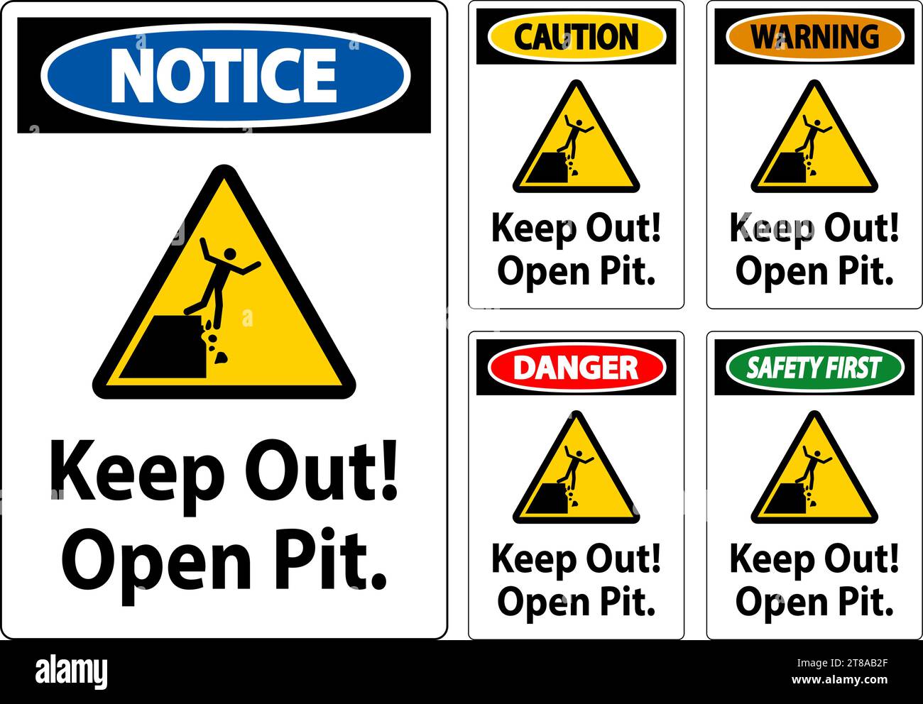Danger Sign Keep Out Open Pit Stock Vector Image & Art - Alamy