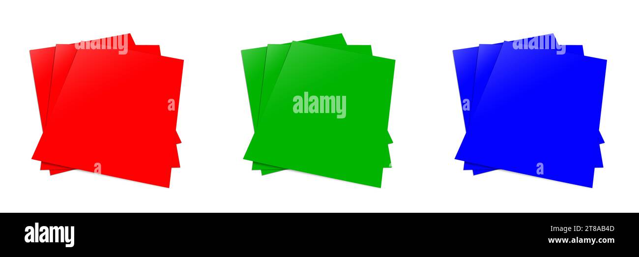 Three Reports blank template red, green and blue (RGB) for presentation ...