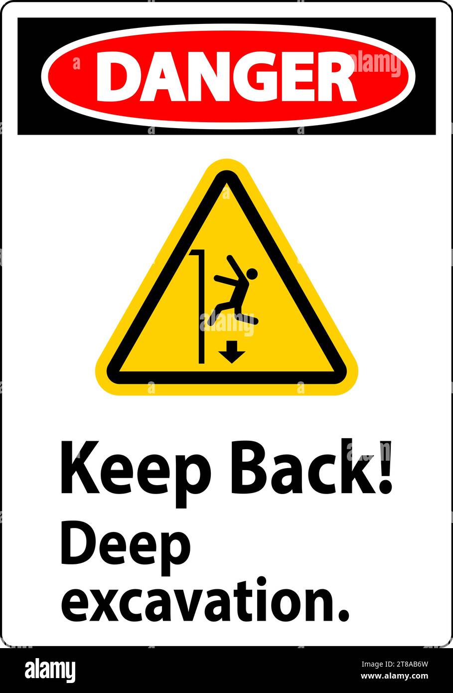 Danger Sign Keep Back Deep Excavation Stock Vector Image & Art - Alamy