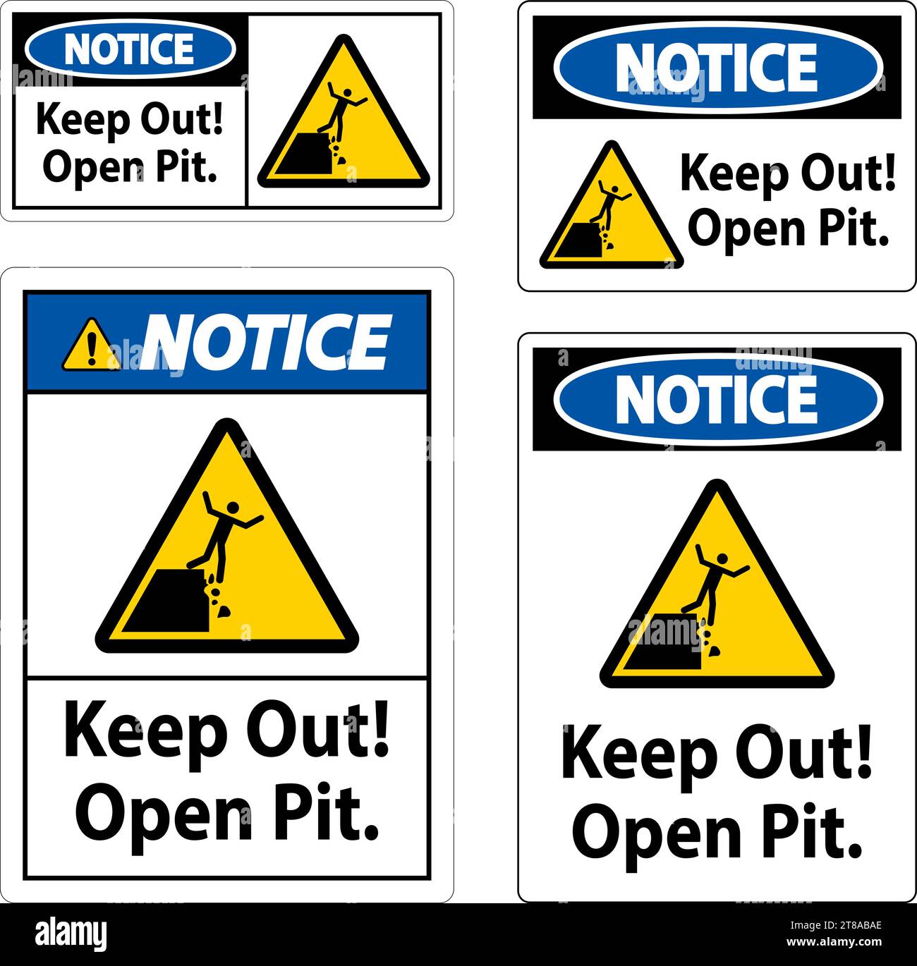 Notice Sign Keep Out Open Pit Stock Vector Image & Art - Alamy