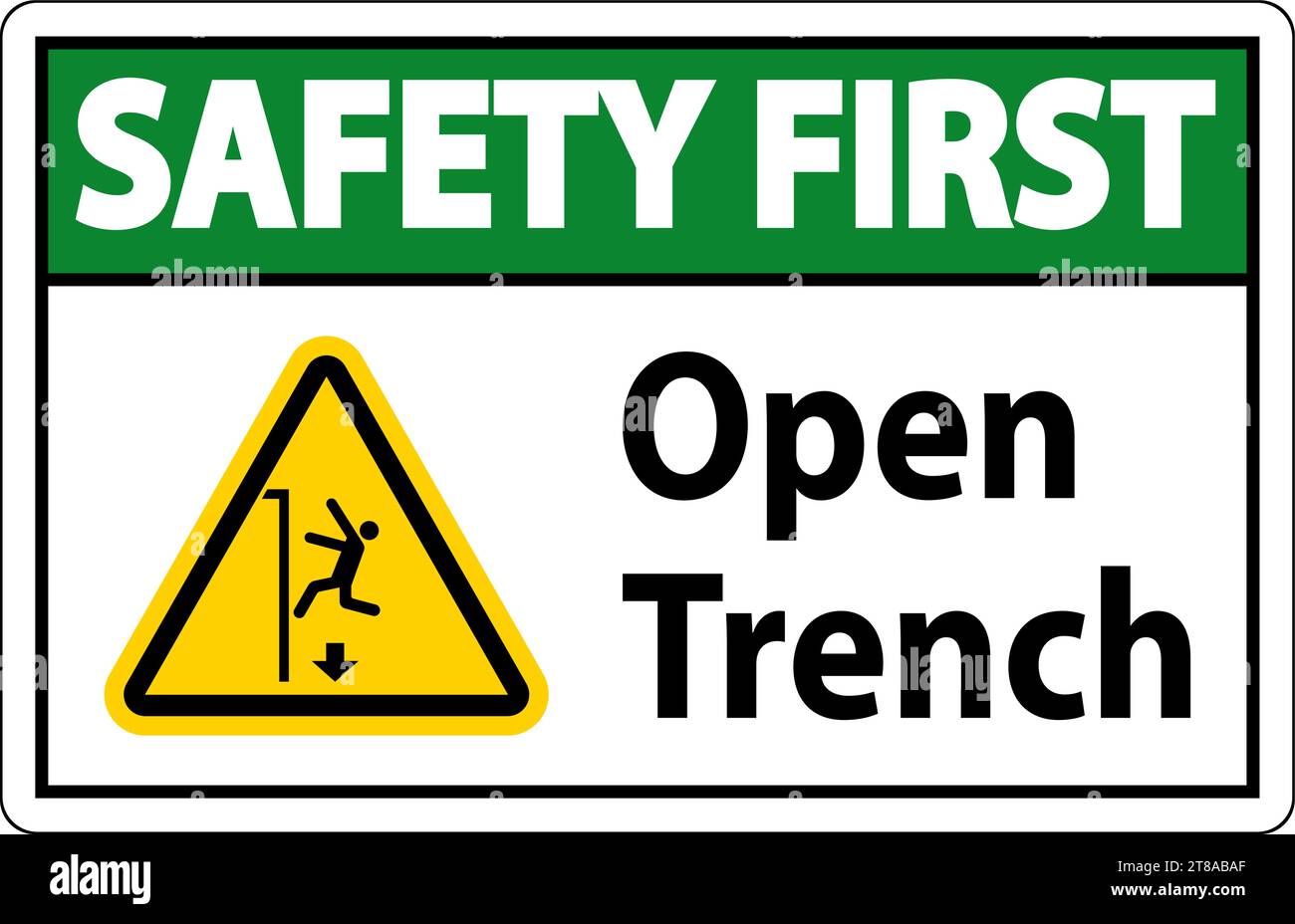 Safety First Sign Open Trench Stock Vector Image & Art - Alamy