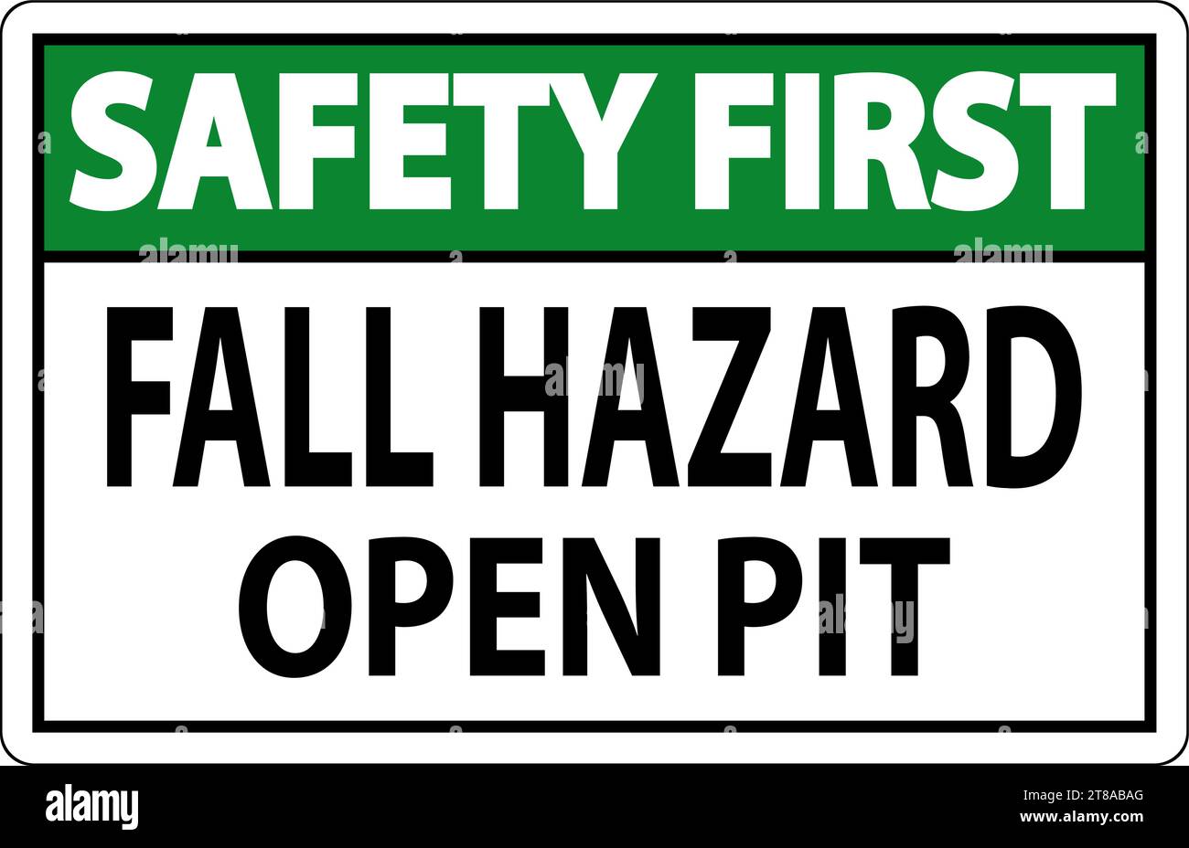 Safety First Sign Fall Hazard - Open Pit Stock Vector Image & Art - Alamy