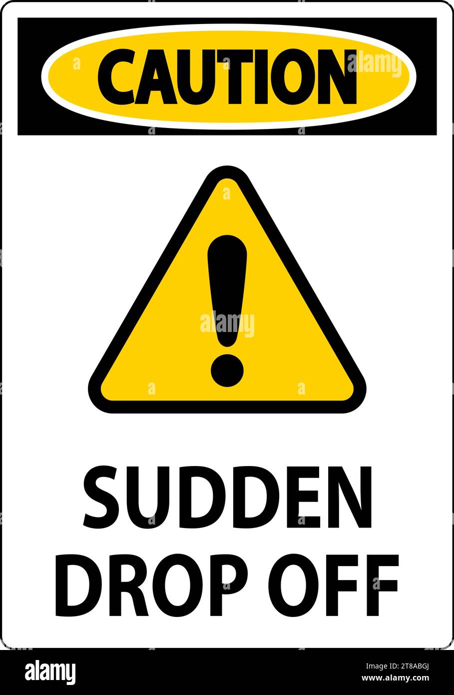 Caution Sign Sudden Drop Off Stock Vector Image & Art - Alamy