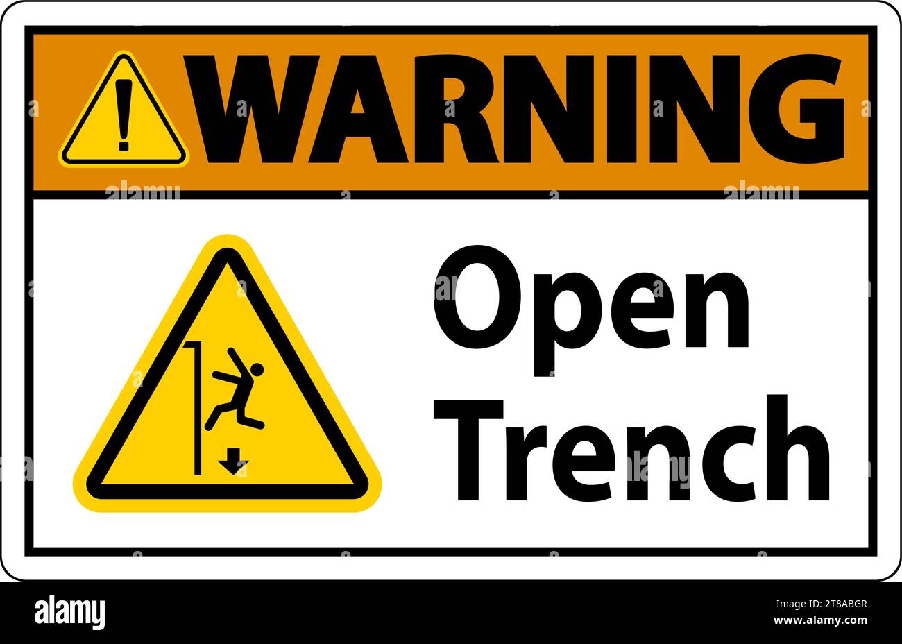 Warning Sign Open Trench Stock Vector Image & Art - Alamy