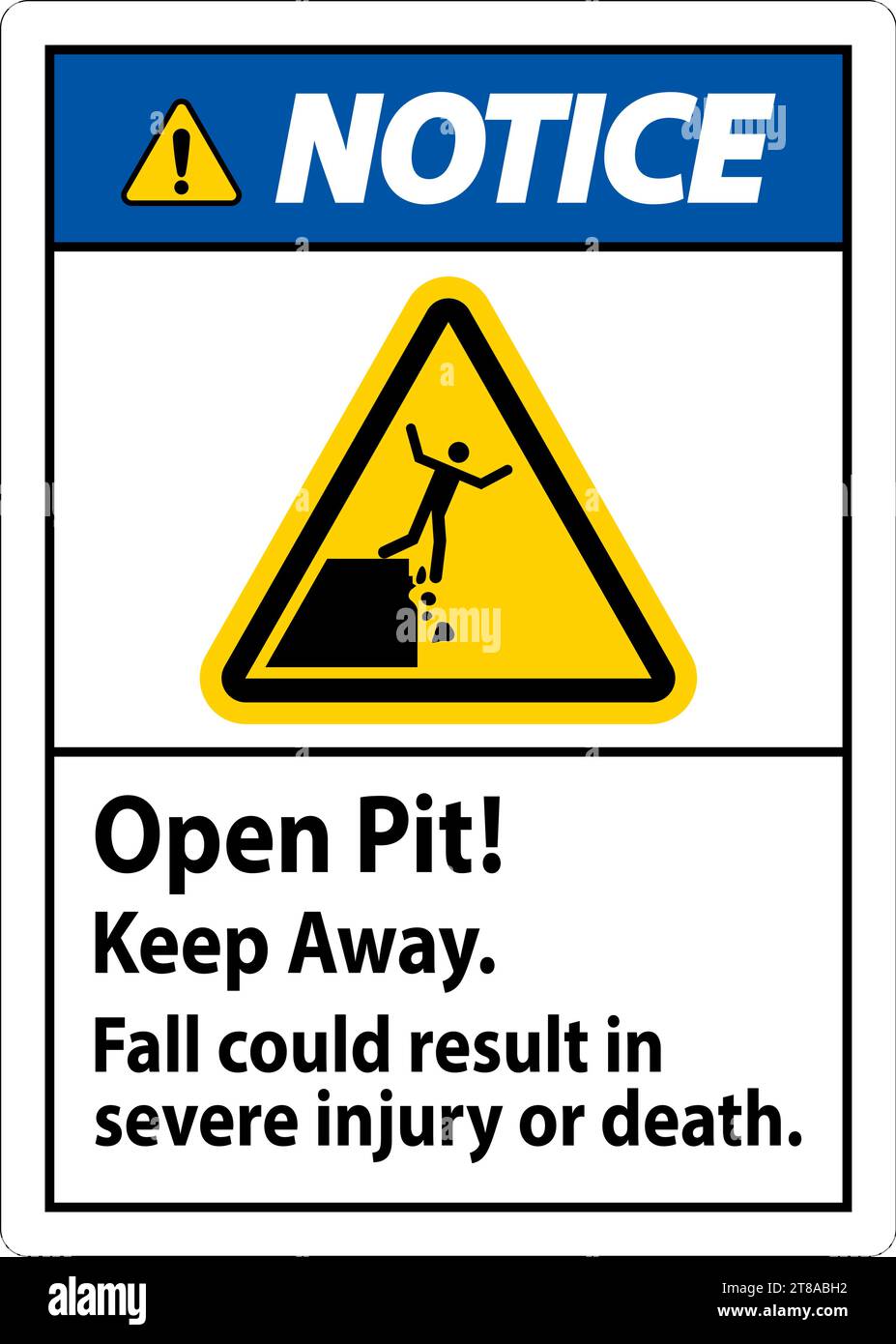 Notice Sign Open Pit Keep Away Fall Could Result In Severe Injury Or ...