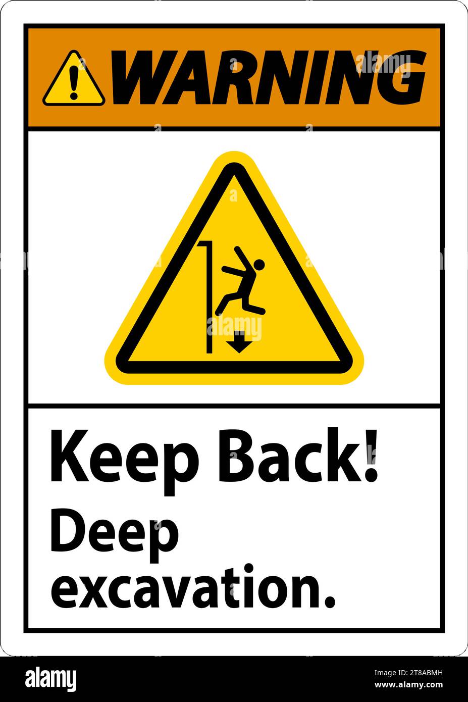 Warning Sign Keep Back Deep Excavation Stock Vector Image & Art - Alamy