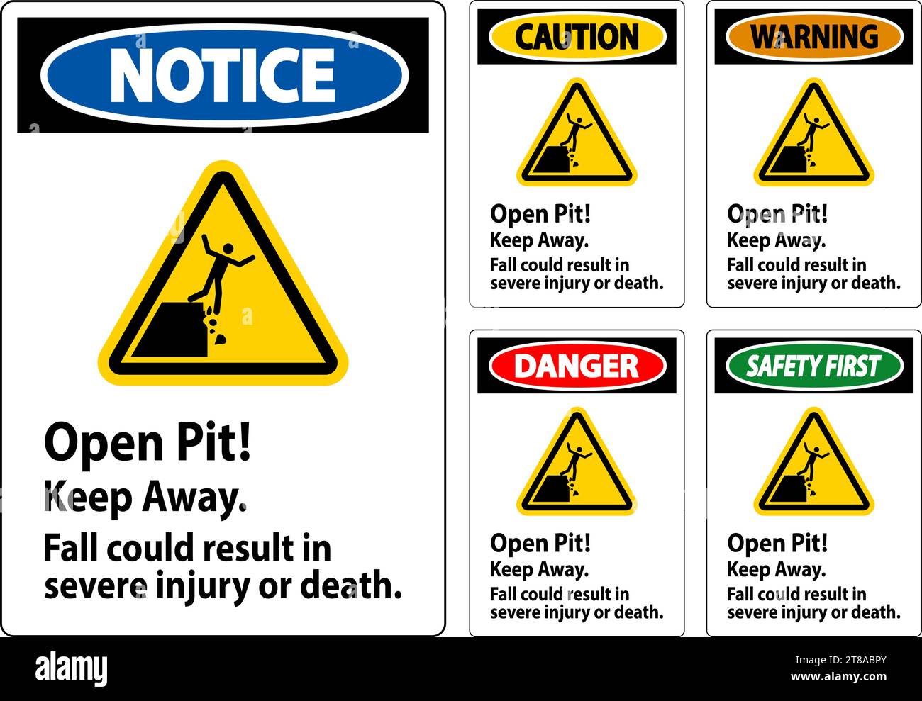 Danger open excavation sign construction hi-res stock photography and ...