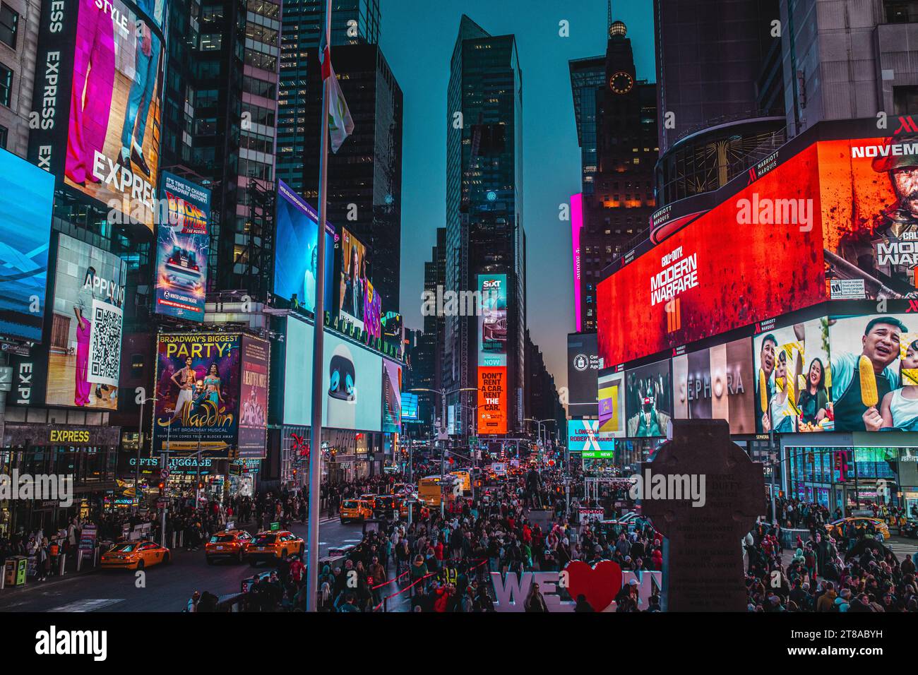 Image of Time Square at night in New York Stock Photo - Alamy