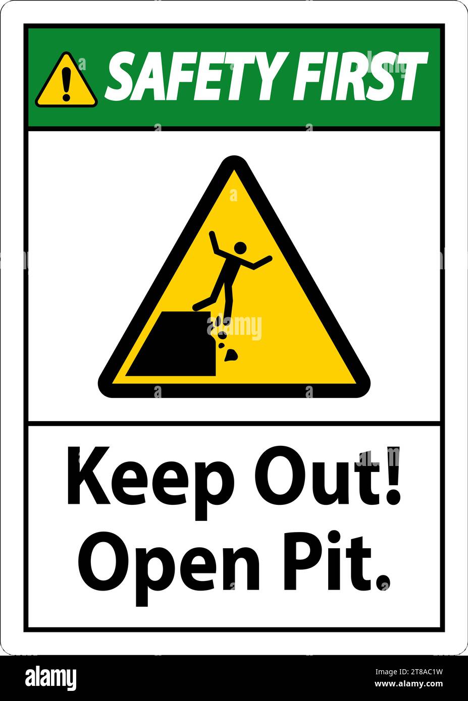 Safety First Sign Keep Out Open Pit Stock Vector Image & Art - Alamy