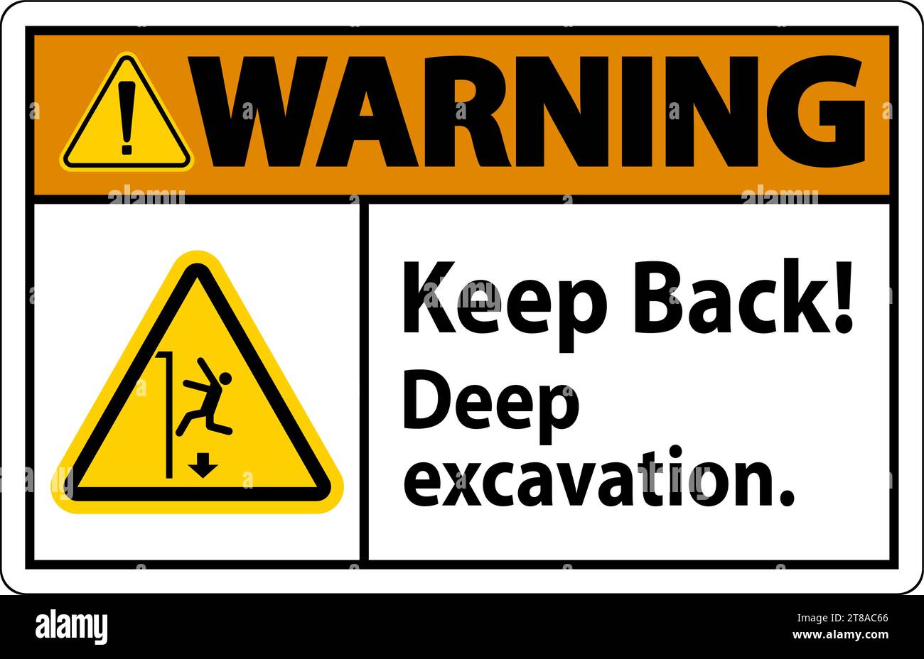 Warning Sign Keep Back Deep Excavation Stock Vector Image & Art - Alamy