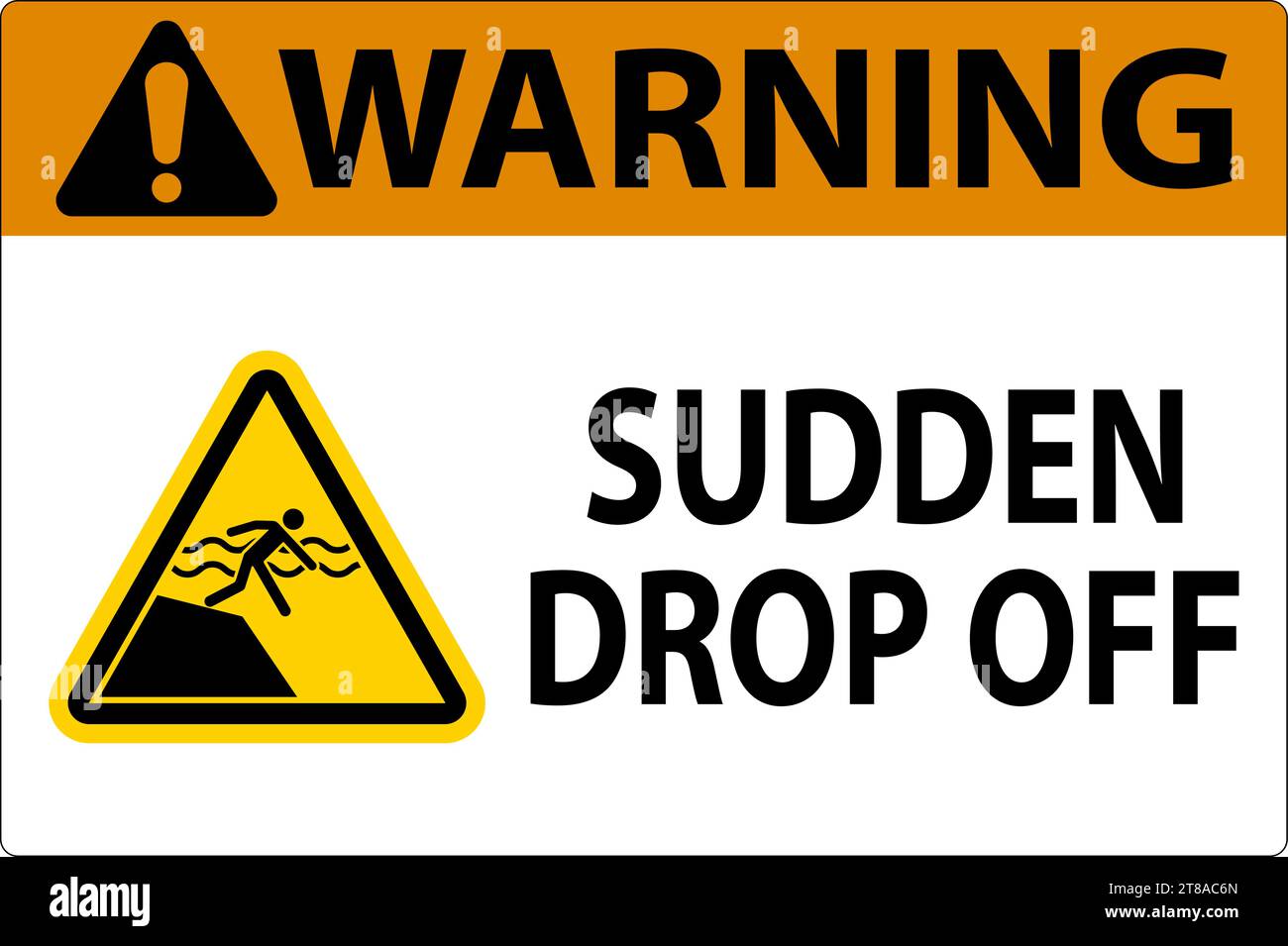 Warning Sign Sudden Drop Off Stock Vector Image & Art - Alamy