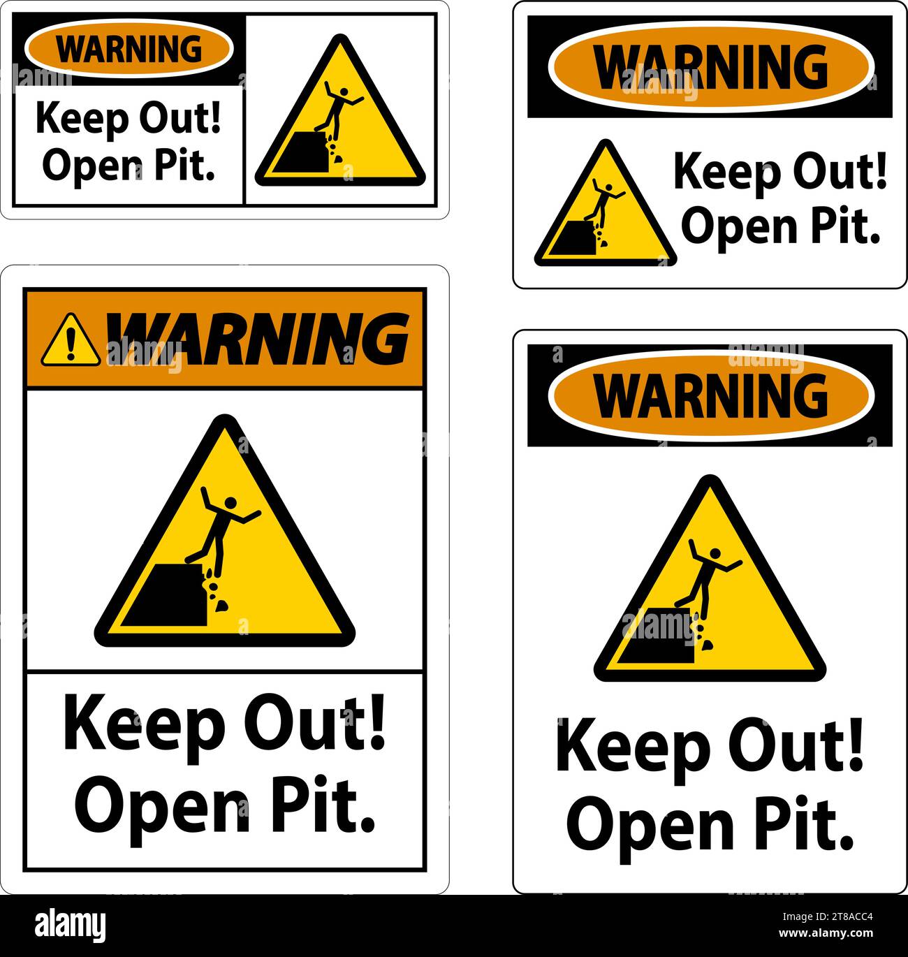 Warning Sign Keep Out Open Pit Stock Vector Image & Art - Alamy