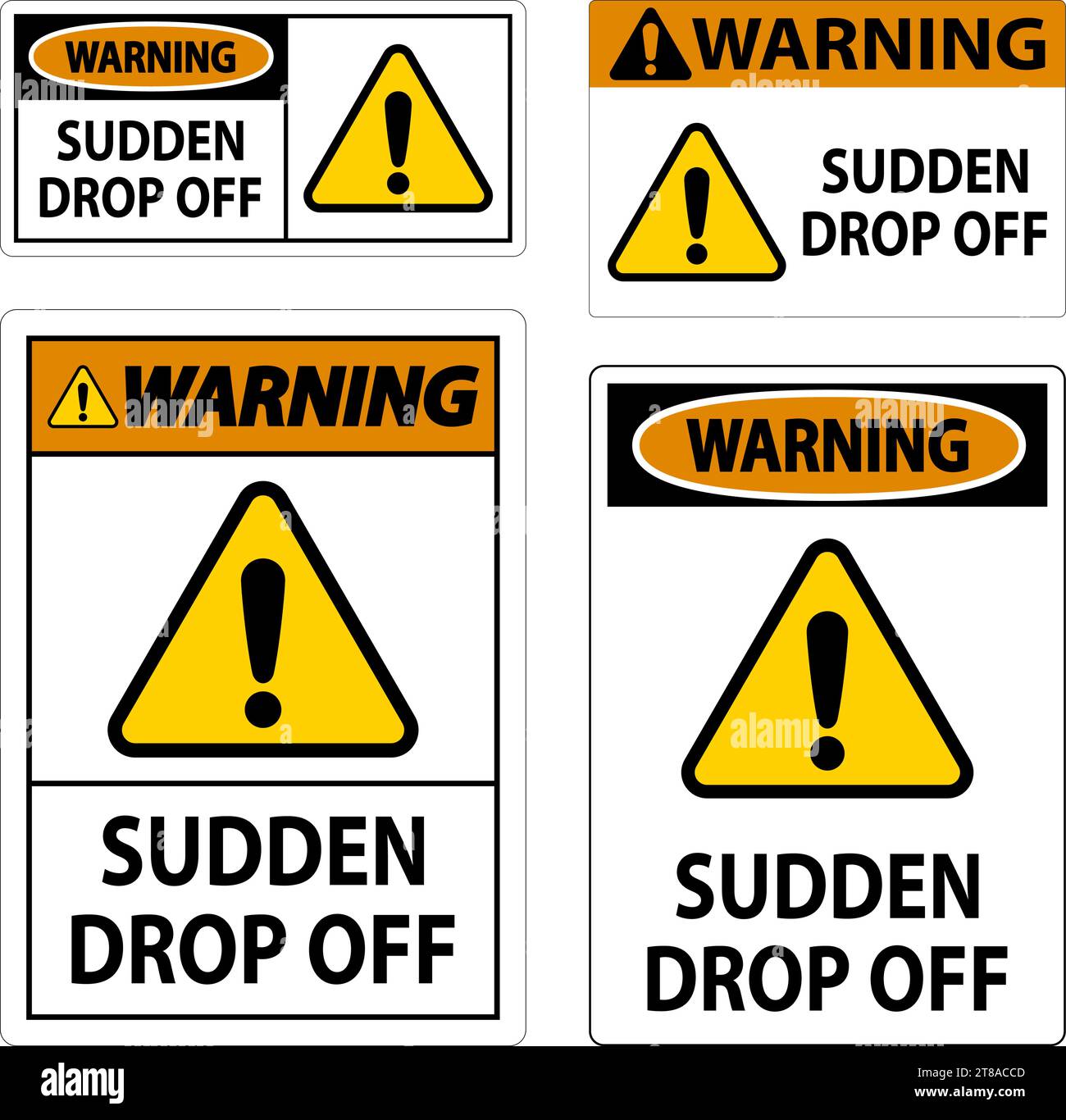 Warning Sign Sudden Drop Off Stock Vector Image & Art - Alamy