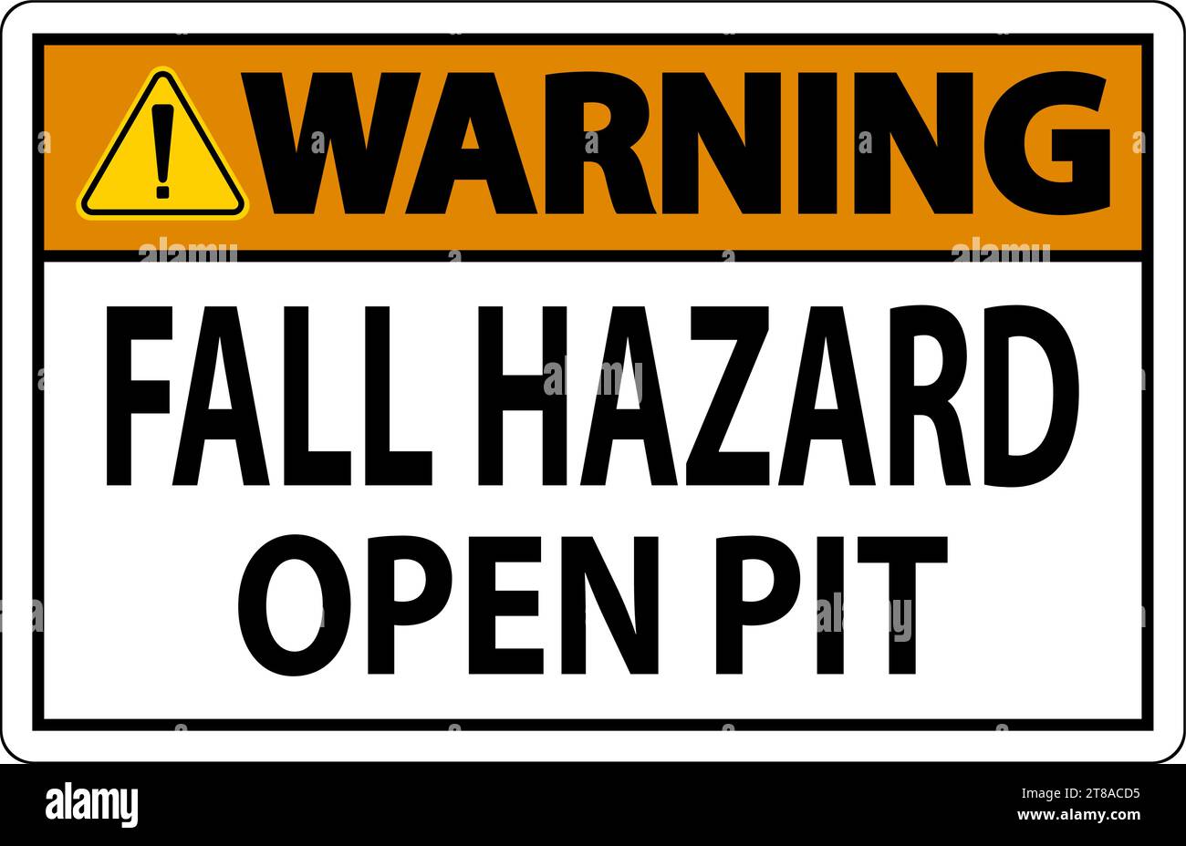 Warning Sign Fall Hazard - Open Pit Stock Vector Image & Art - Alamy