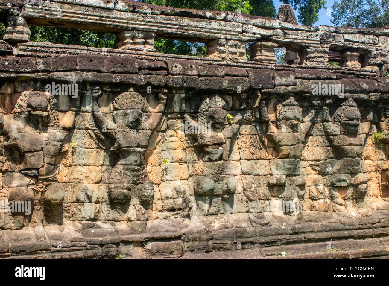Terrace of the Elephants is part of the walled city of Angkor Thom, a ...
